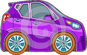 Violet Cartoon Car Stock Photos - Image: 26690923